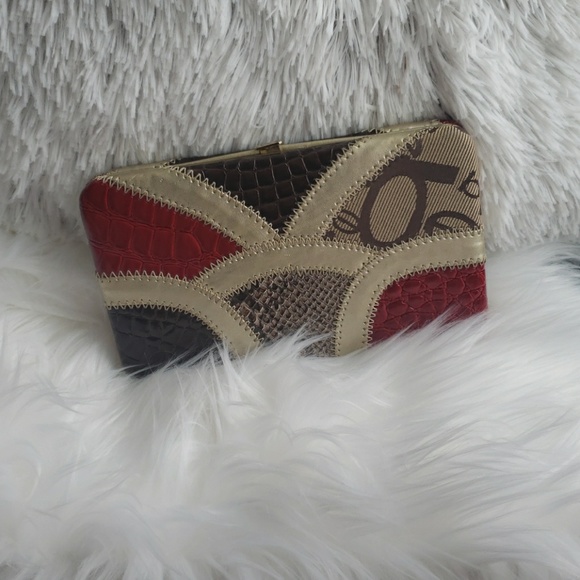 Bags | Final Reduction Bebe Wallet Gold Brown Red | Poshmark